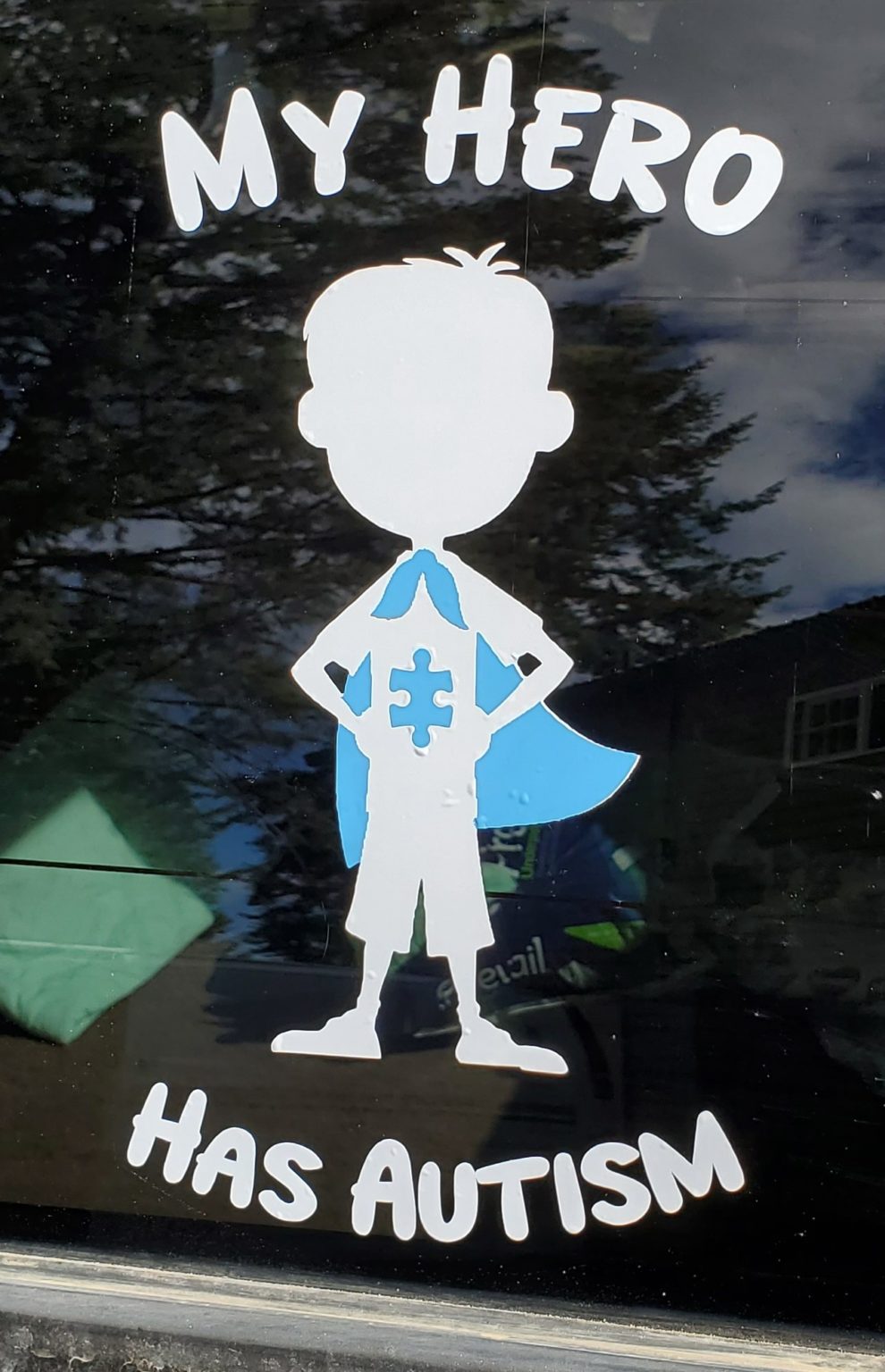 Autism Superhero – Decal – SpinningLeft